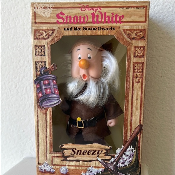 Disney | Accents | Disneys Snow White Sneezy Figurine Brown | Poshmark
